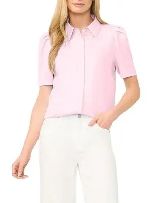 Halogen Puff Sleeve Button-up Top - Ballerina