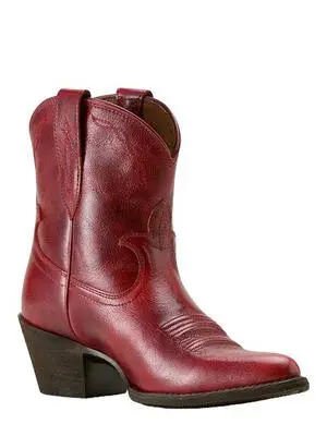 Ariat Maggie J Toe Short Western Boots - Barn Red