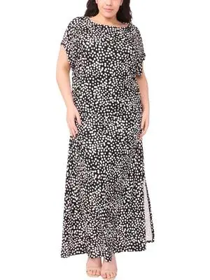 Halogen Boat Neck Dolman Sleeve Maxi Dress - Rich Black