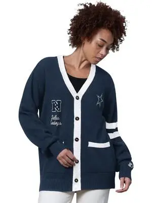 STARTER Dallas Cowboys Button-up Cardigan - Navy