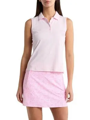 G/fore Sleeveless Stretch Golf Polo Top - Blush