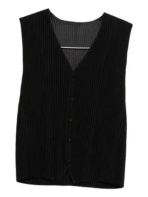 Issey Miyake Pleated Vest - Black