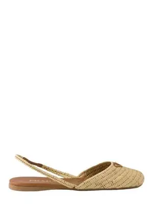 Prada Crochet Ballerinas Neutrals