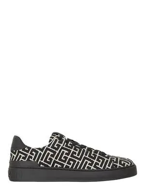 Balmain Monogram Jacquard B-court Trainers - Black