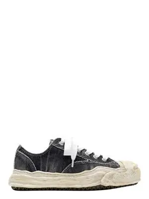 Mihara Yasuhiro Hank Bleach-wash Low Sneakers - Black