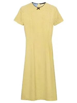 Prada Polka-dot Satin Sheath Dress - Yellow