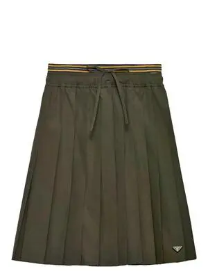 Prada Pleated Poplin Midi-skirt - Green