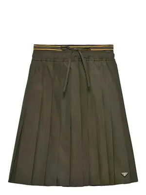 Prada Pleated Poplin Midi-skirt - Green