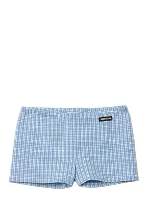 Miu Miu Cashmere And Silk Jacquard Knit Shorts - Periwinkle Blue