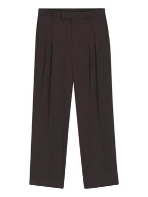 BOSS Oversized-fit Twill Trousers - Dark Brown