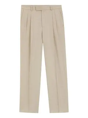 BOSS Oversized-fit Twill Trousers - Light Beige