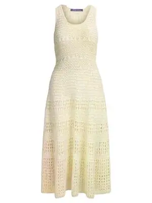 Ralph Lauren Crochet Knit A-line Dress - Neutrals