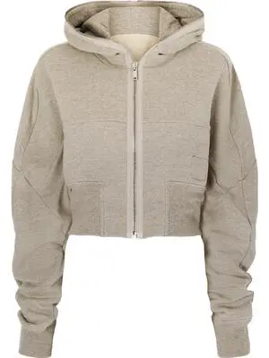 Rick Owens Cropped Paneled Hoodie - Gray