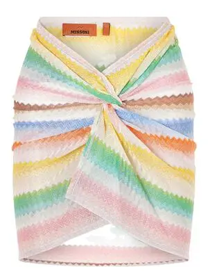 Missoni Striped Metallic Crochet-knit Mini Skirt - Multi