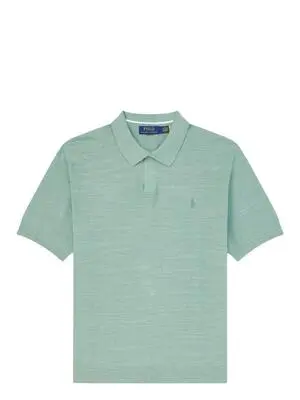 Polo Ralph Lauren Logo-embroidered Cotton And Linen-blend Polo Shirt - Green