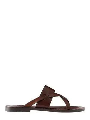 Brunello Cucinelli Leather Gladiator Sandals - Burgundy