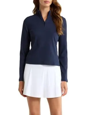 G/fore Rib Knit Quarter Zip Golf Top - Twilight
