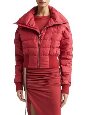 Moncler Crop Down Puffer Jacket - Red
