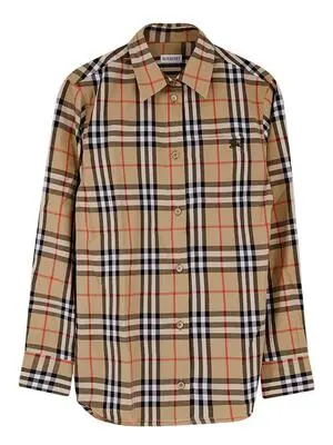 Burberry Emma Check Cotton Shirt - Beige