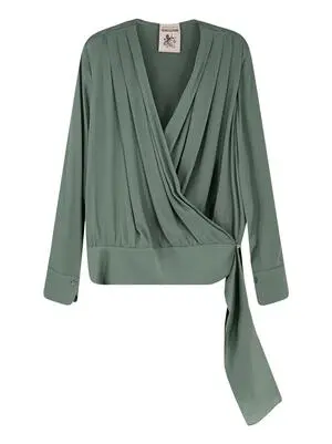 SEMICOUTURE Satin Shirt - Green