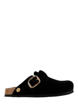 BIRKENSTOCK Boston Big Buckle Logo Mule - Black