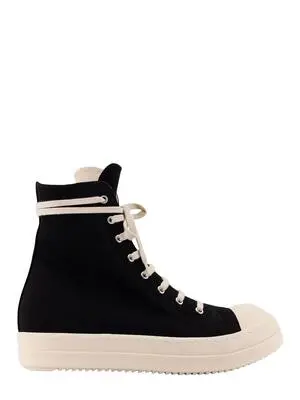 Rick Owens Denim High-top Sneakers - Black