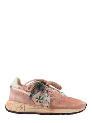 AUTRY Mesh And Suede Sneakers With Charm Detail - Pink