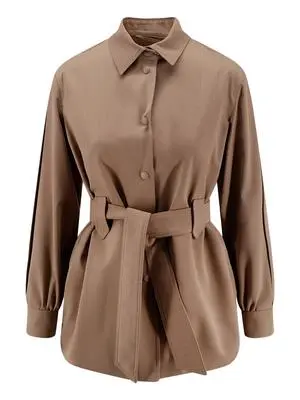 Max Mara Virgin Wool Shirt Jacket - Brown