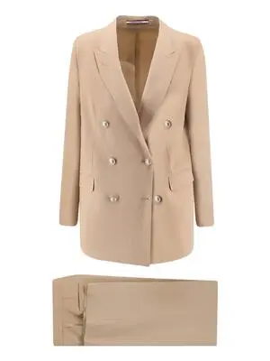 Tagliatore Jasmine Stretch Virgin Wool Suit - Beige