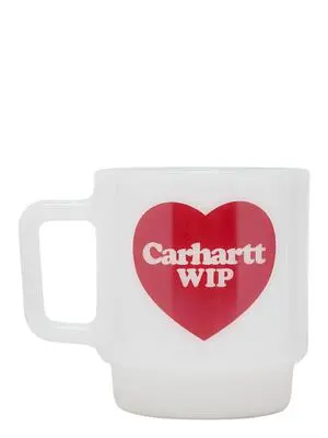 Carhartt Work In Progress Heart Glass Mug - White