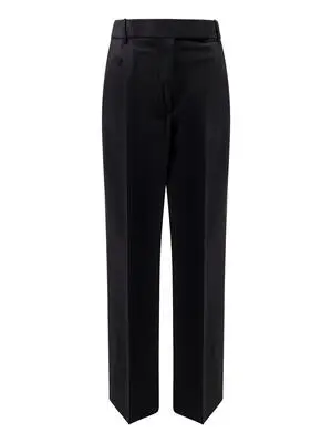 RÓHE Mid-waist Wool Blend Trousers - Black
