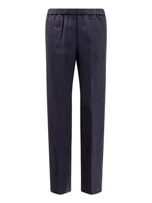 Aspesi Linen Wide Leg Trousers - Blue
