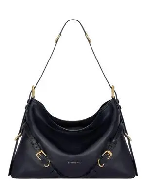 Givenchy Voyou Medium Leather Shoulder Bag - Black