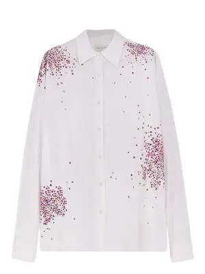 Dries Van Noten Casia Cotton Shirt With Sequin Detail - White