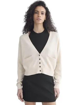 Everlane Cotton Merino Deep V-neck Cardigan - Canvas