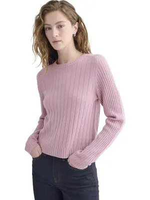 Everlane Mix Ribbed Crew Neck Sweater - Lilac Crush