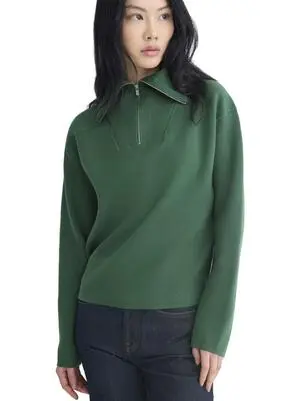 Everlane Double Knit Half-zip Sweater - Hunter Green