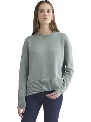 Everlane Everyday Cotton Boxy Sweater - Heathered Lilypad