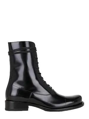 THE ROW Kai Lace Up Boots - Black