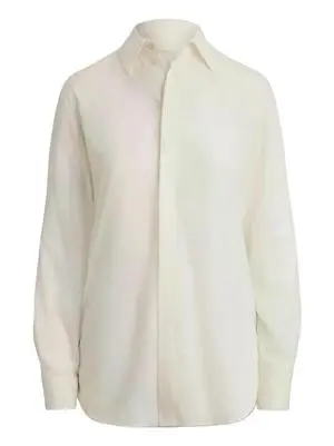 Ralph Lauren Adrien Embellished Silk Shirt - Neutrals