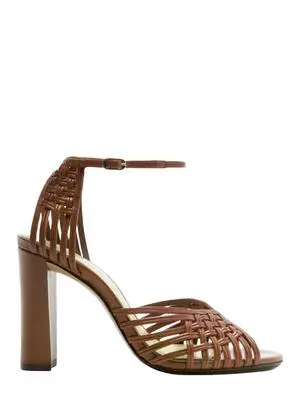 ALEXANDRE BIRMAN Lilian Woven Heeled Sandals - Brown