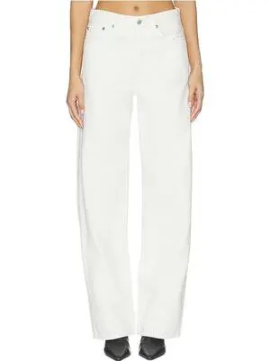 AGOLDE Arc Loose Wide Crop Jeans - Chalk White