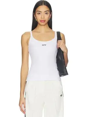Off-White Off Stamp Rib Tank Top - White & Black