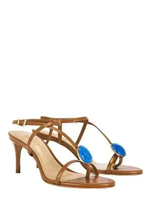 Schutz Azure Mid Embellished Sandal - Brown