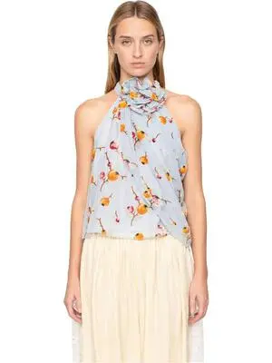 SEA Freya Floral Velvet Burnout Tank Top