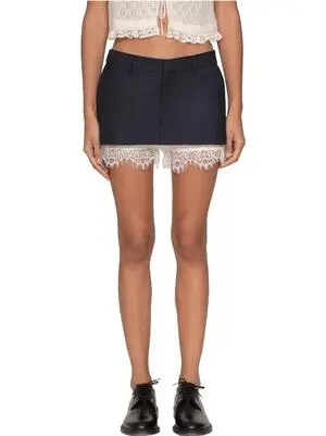 Sea Fiora Tropical Wool Skort - Black