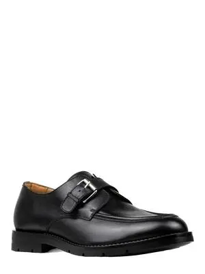 DONALD PLINER Calan Leather Monk Strap Shoe - Black