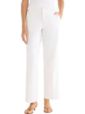 NIC+ZOE Lenox Linen Blend Pants Milk White