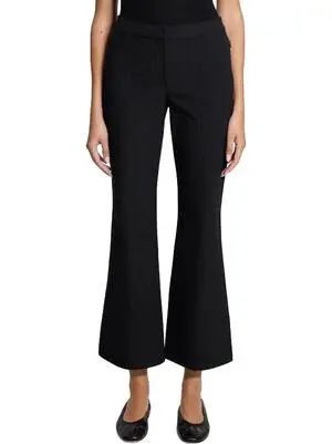 Theory Pintuck Kick Flare Trousers - Black