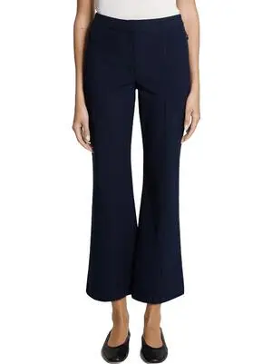 Theory Pintuck Kick Flare Trousers - Midnight Navy